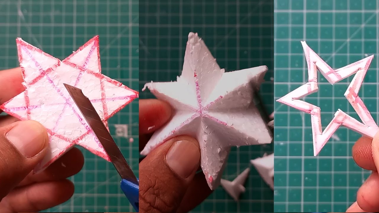 How to Cut a Star | Star |3D Star | Christmas Craft | Christmas Star ...
