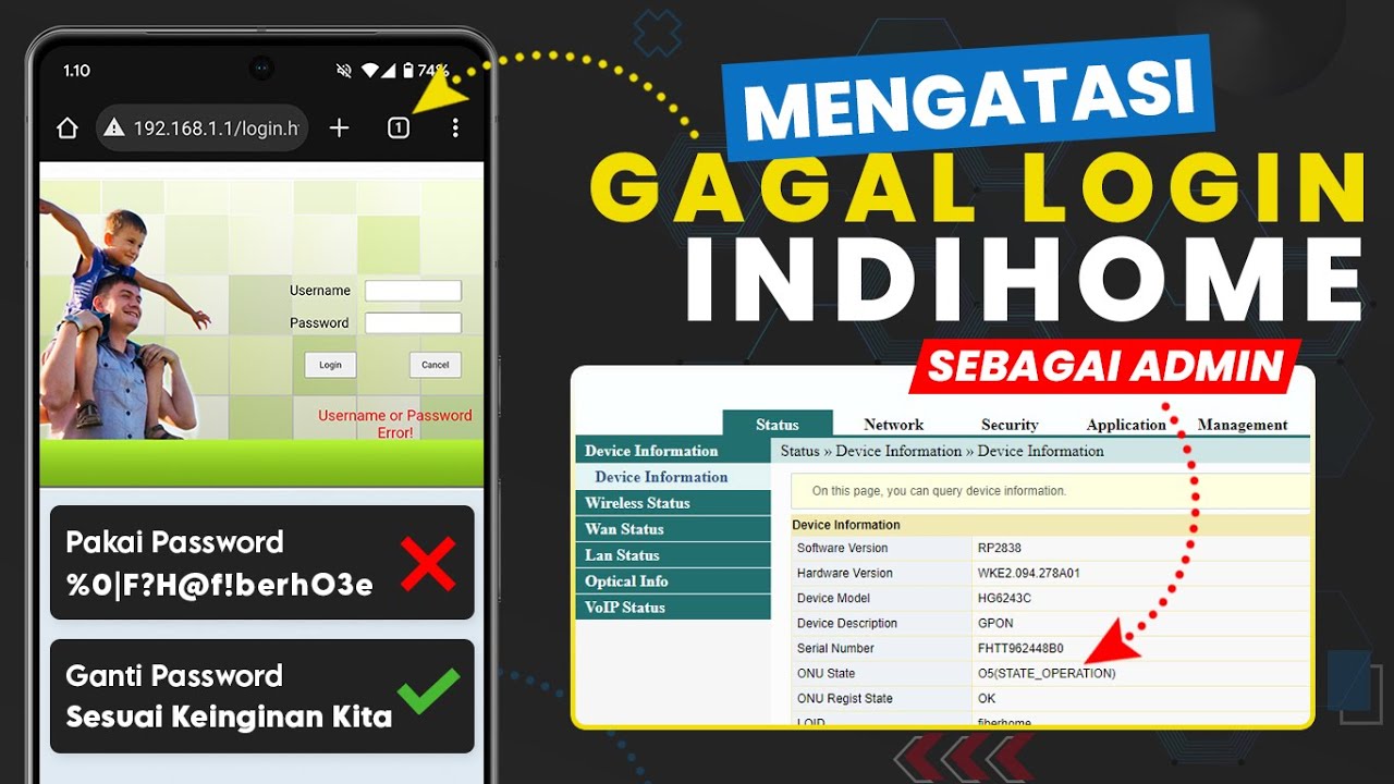 Cara Login Admin IndiHome Terbaru || Solusi Gagal Login Modem IndiHome ...