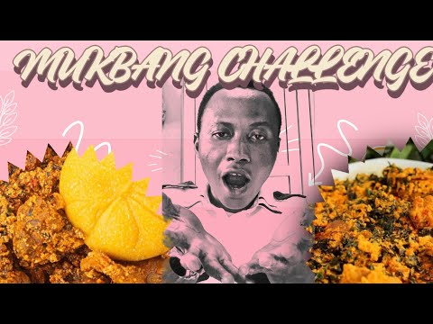 yellow eba, egusi & okro soup with a Huge fish 🐠 head MUKBANG - YouTube