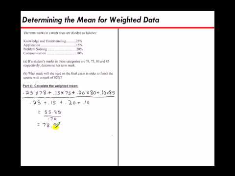 Determining the Mean for Weighted Data - YouTube