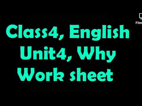 Work sheet, Why POEM, Unit4, English, Class4, NCERT - YouTube