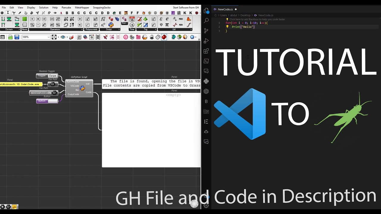 How to Link VSCode to Grasshopper? (Simple Link) - YouTube