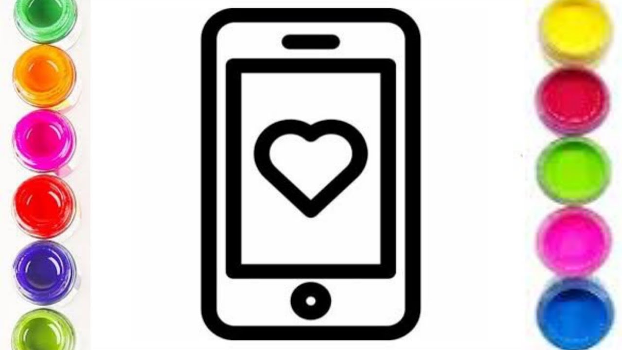 How to draw Mobile Phone* Samsung Mobile drawing for Kids* Cute drawing ...