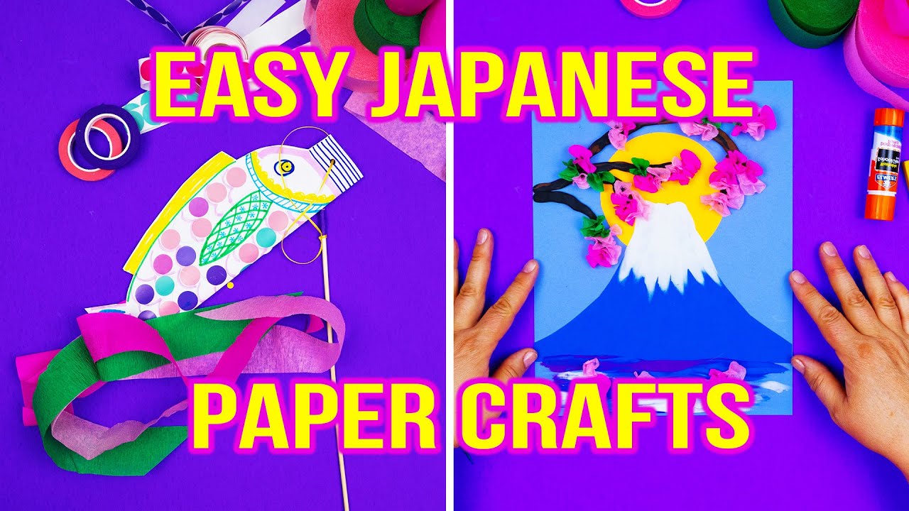 Easy Japanese Paper Crafts for Kids | Koinobori Windsock & Cherry ...