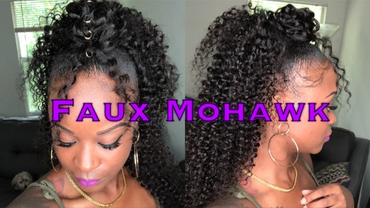 Faux Mohawk! Quick and easy protective style - YouTube