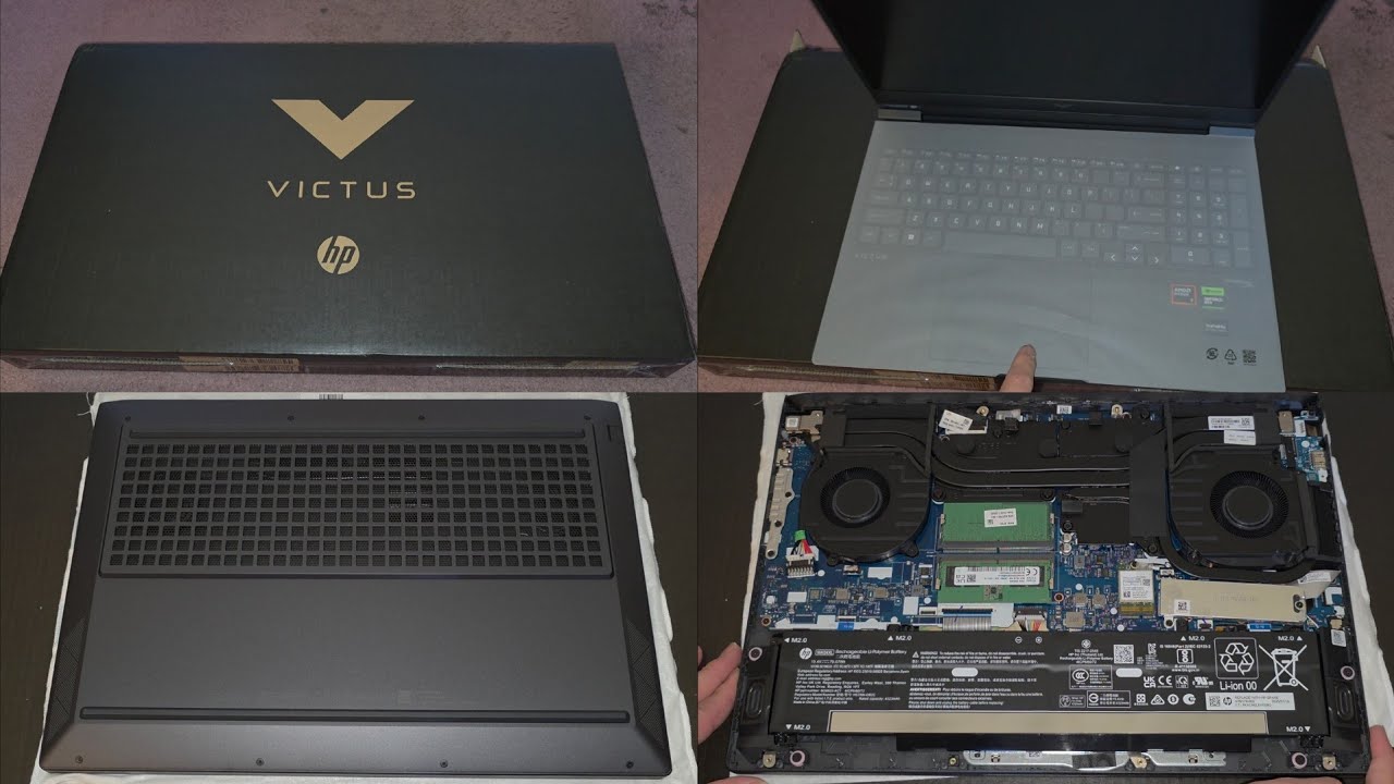 Victus HP Gaming Laptop Unboxing Disassembly RAM SSD Hard Drive Upgrade ...