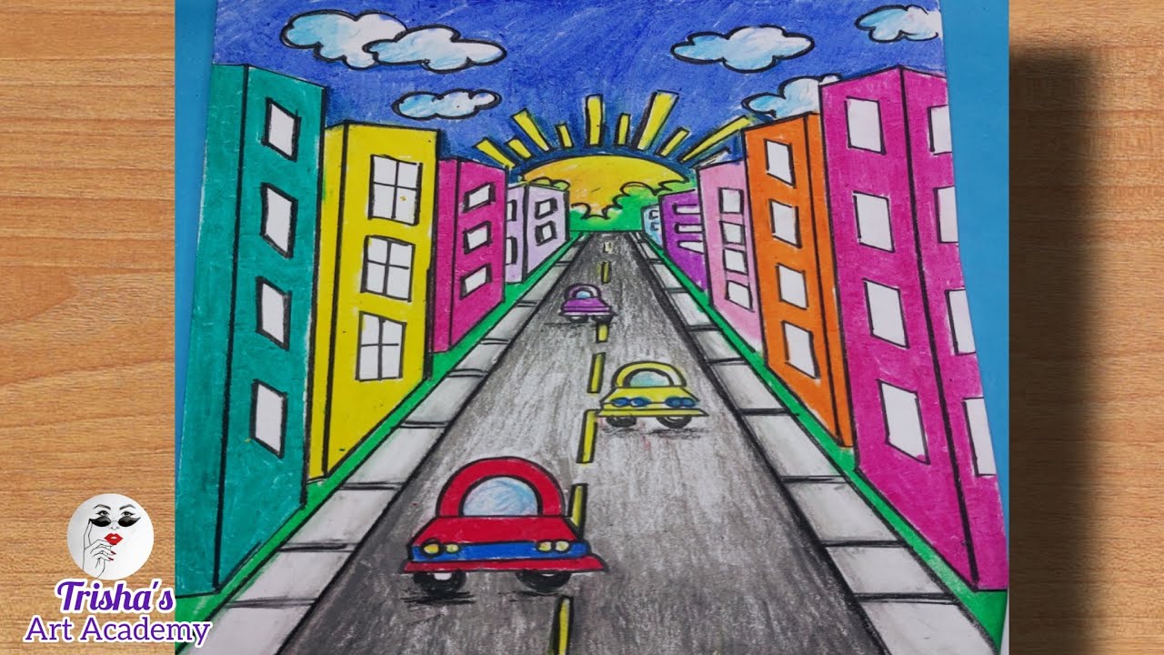 How to Draw City Scenery step by step | Sohorer Drissho Drawing | City ...