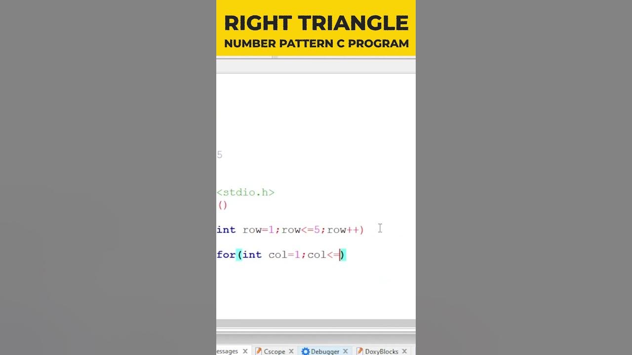 C Pattern Program 1 12 123 1234 12345 Youtube