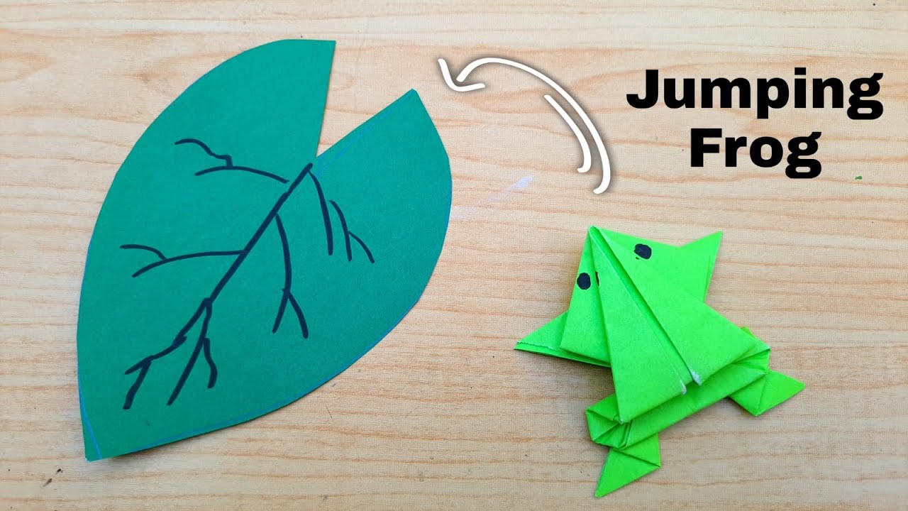 Jumping Frog 🐸 making with paper ll origami ll DIY frog making ll step ...