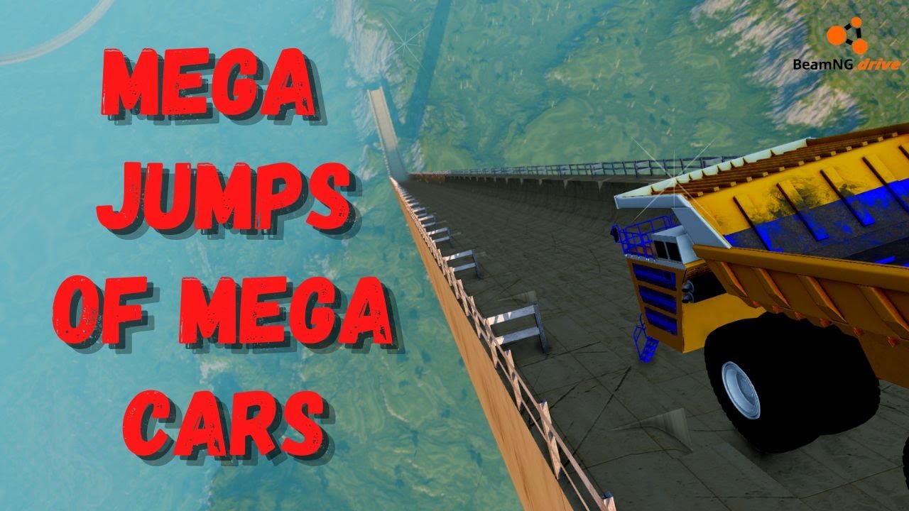 Mega jumps of big cars from a huge springboard / BeamNG Drive | Off ...