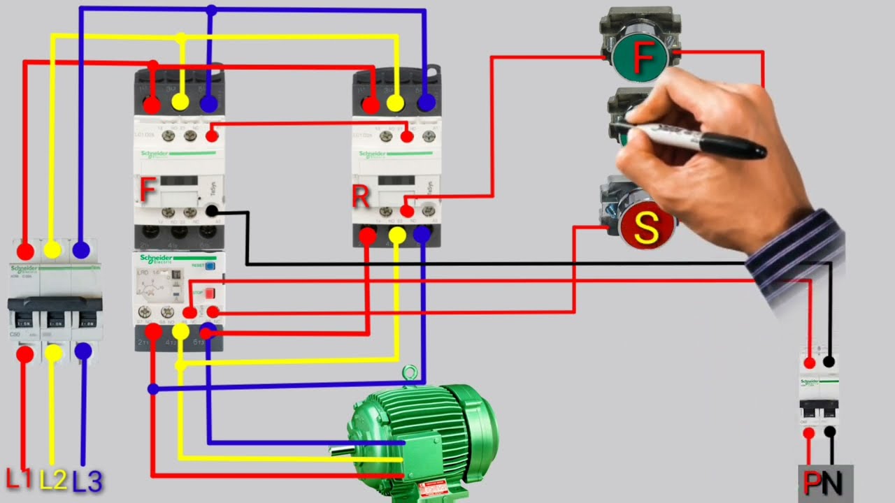 Reverse Forward Starter Power Circuit and Contral Circuit Wiring ...
