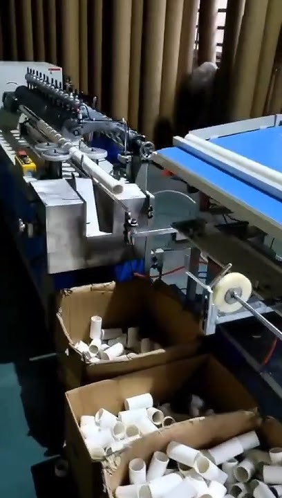 Multi-blades Paper Tube Core Cutting Machine with auto tubes loading and unloading - YouTube