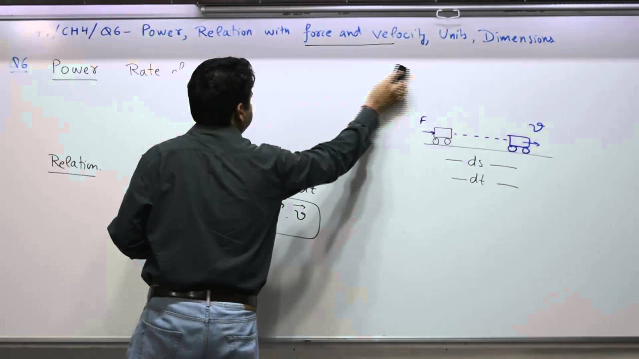 Class 10+1, Chapter 4, Question 6, Power, Relation with force and ...