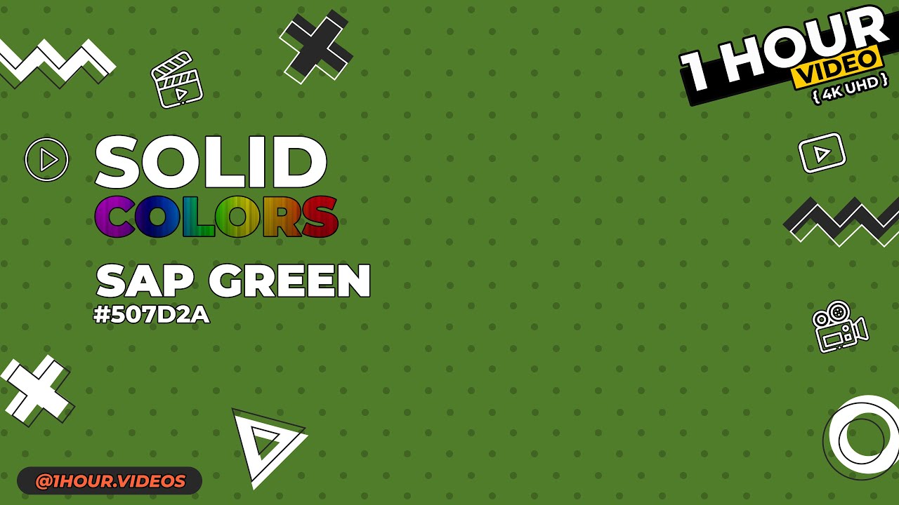Sap Green #507D2A - No Audio - 1 Hour - 4k - Chromotherapy - Solid ...