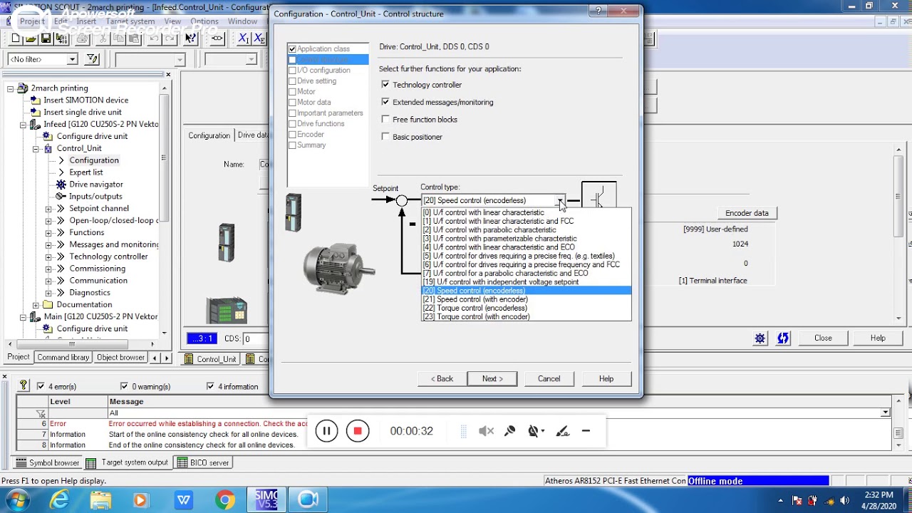 how to add encoder in siemens g120 drive - YouTube