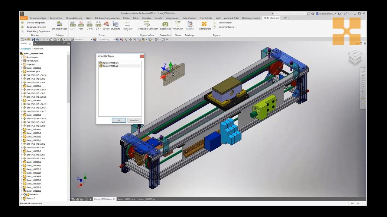 MuM Multitool for Inventor 2019 - Funktionsumfang - YouTube