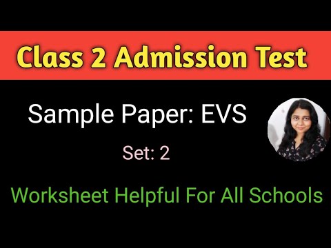 Class 2 Admission Test Sample Paper II EVS / Science (Set -2) Entrance ...
