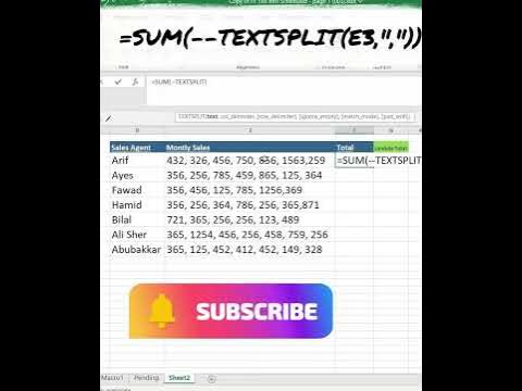 Excel Pro Trick Sum Comma Separated Values in Excel with Formula using TEXTSPLIT + LAMBDA ...
