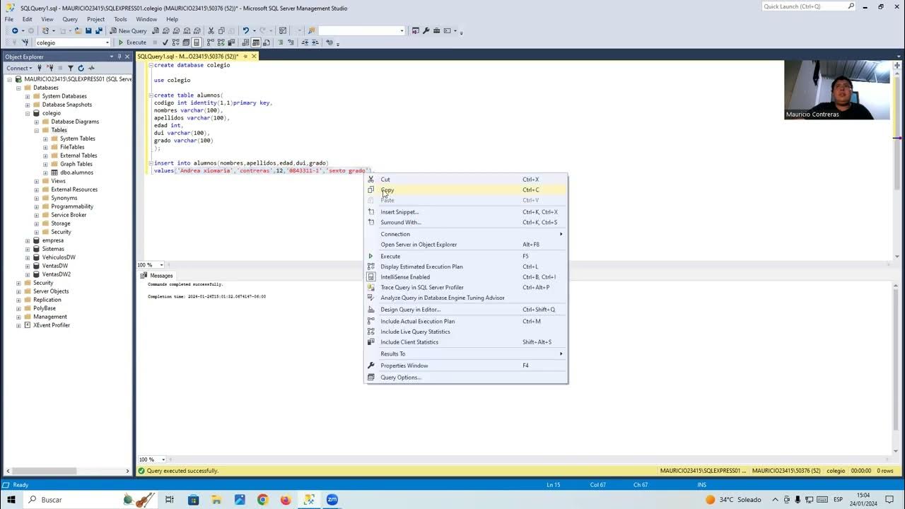 Como insertar, buscar, eliminar y actualizar datos en sql server de una tabla. - YouTube