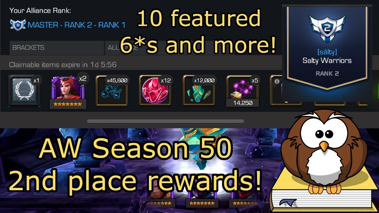 MCOC - AW Season 50 2nd PLACE Rewards! - YouTube