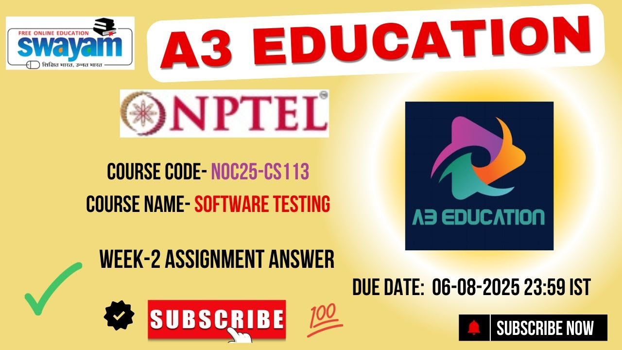 NPTEL Software Testing Week 2 Assignment Answers | NOC25-CS113 | IIIT ...