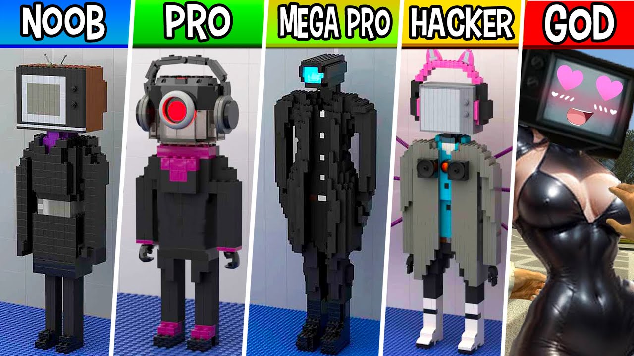 LEGO ALL Woman Characters : Noob, Pro, HACKER! / (Skibidi Toilet) - YouTube