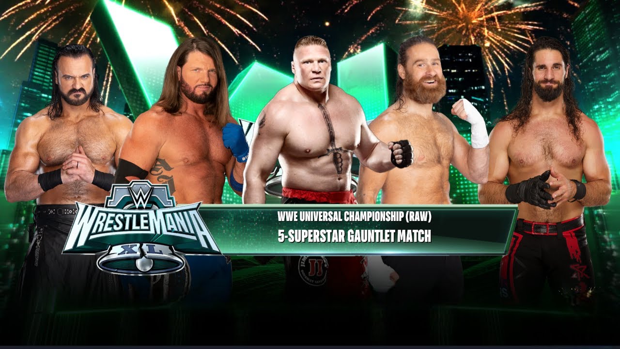 Gauntlet match for WWE Universal Championship || Brock Lesnar vs All ...