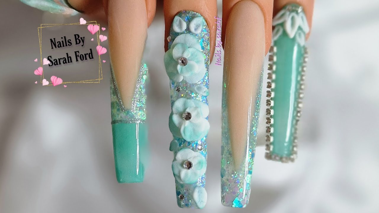 two tone 3d acrylic flowers / colour blocking / glitter ️/ tutorial ...