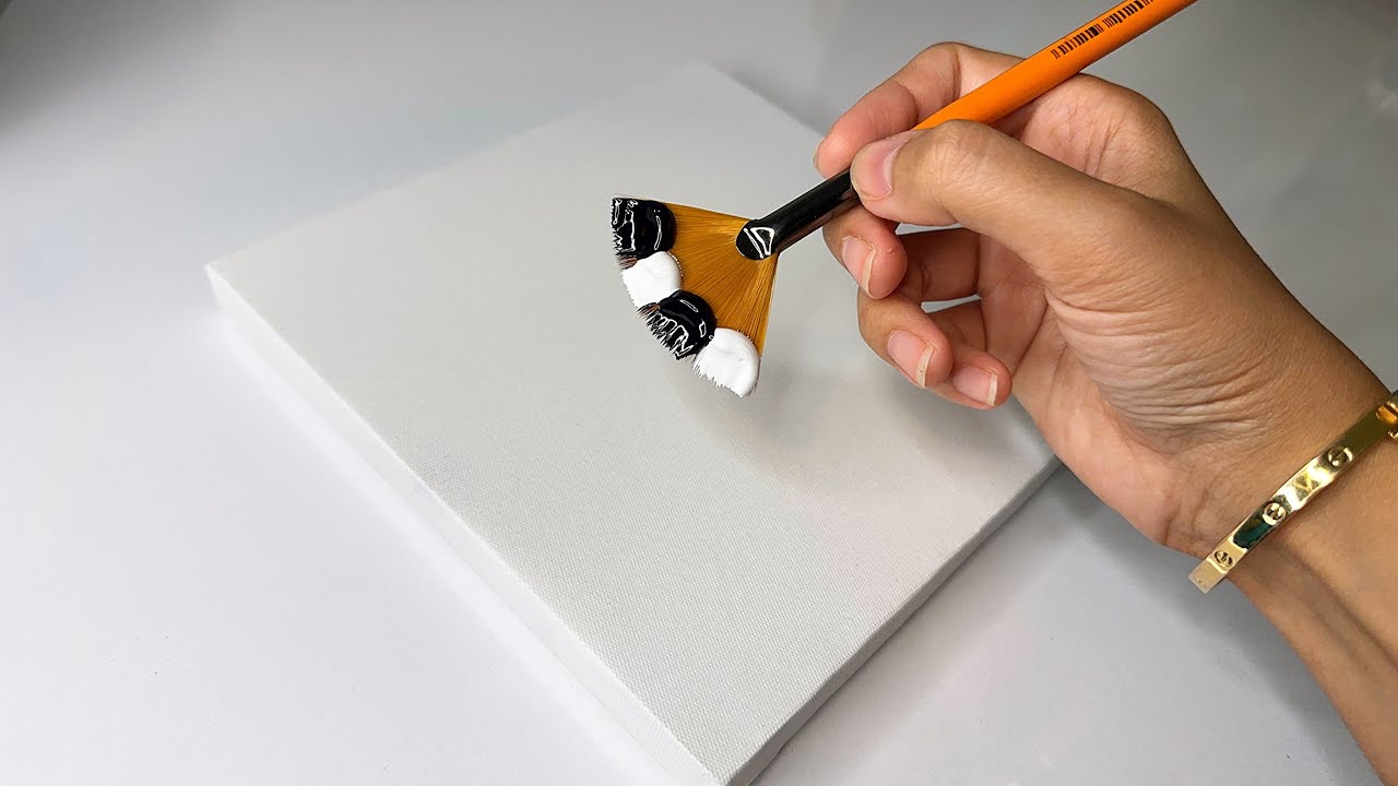 2 Color Painting very Easy ️🌬️/ Acrylic painting for Beginners#111 ...