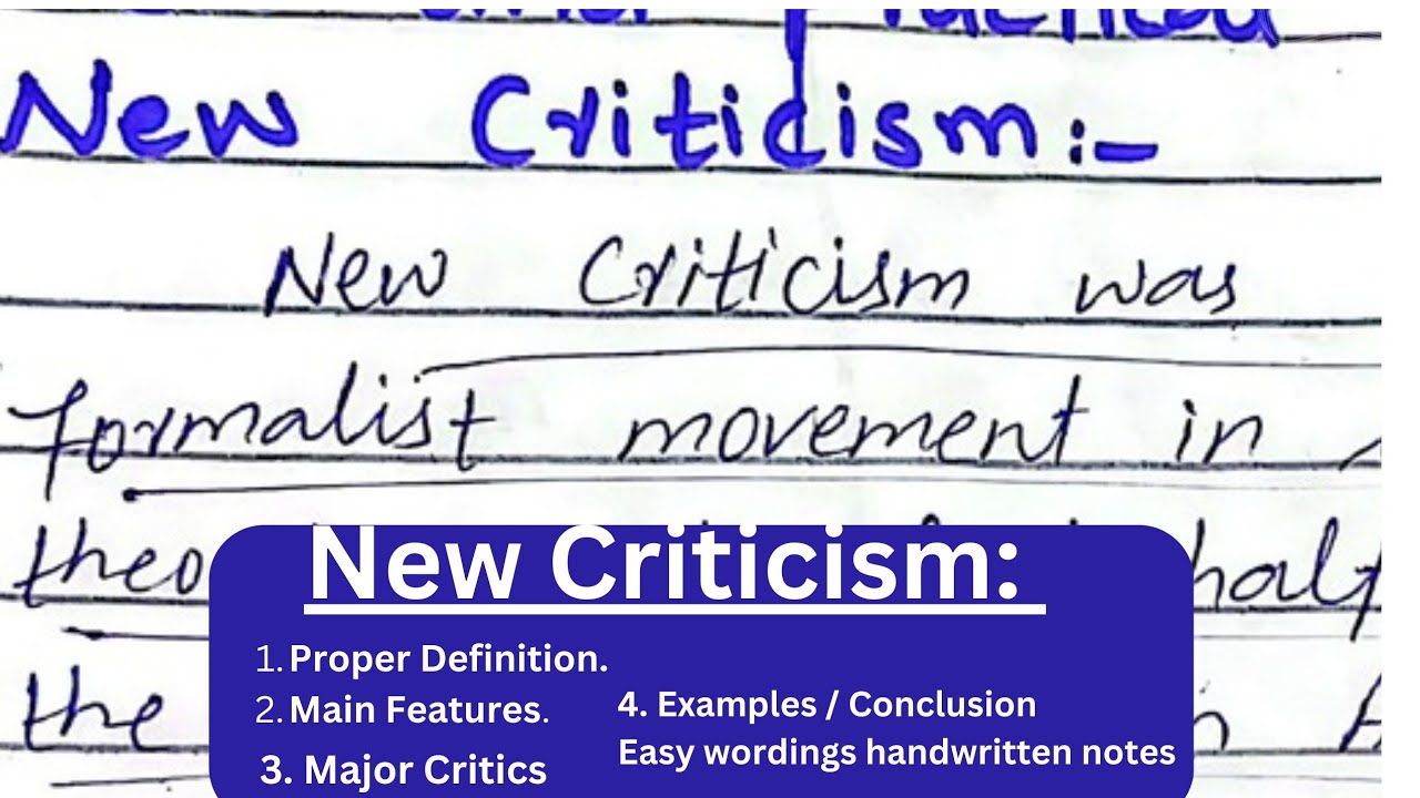 New Criticism | Literary theory in English | what is new Criticism ...