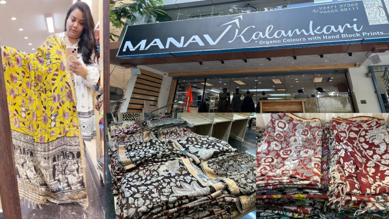 Manav Kalamkari store # Kukatpally #new collection - YouTube