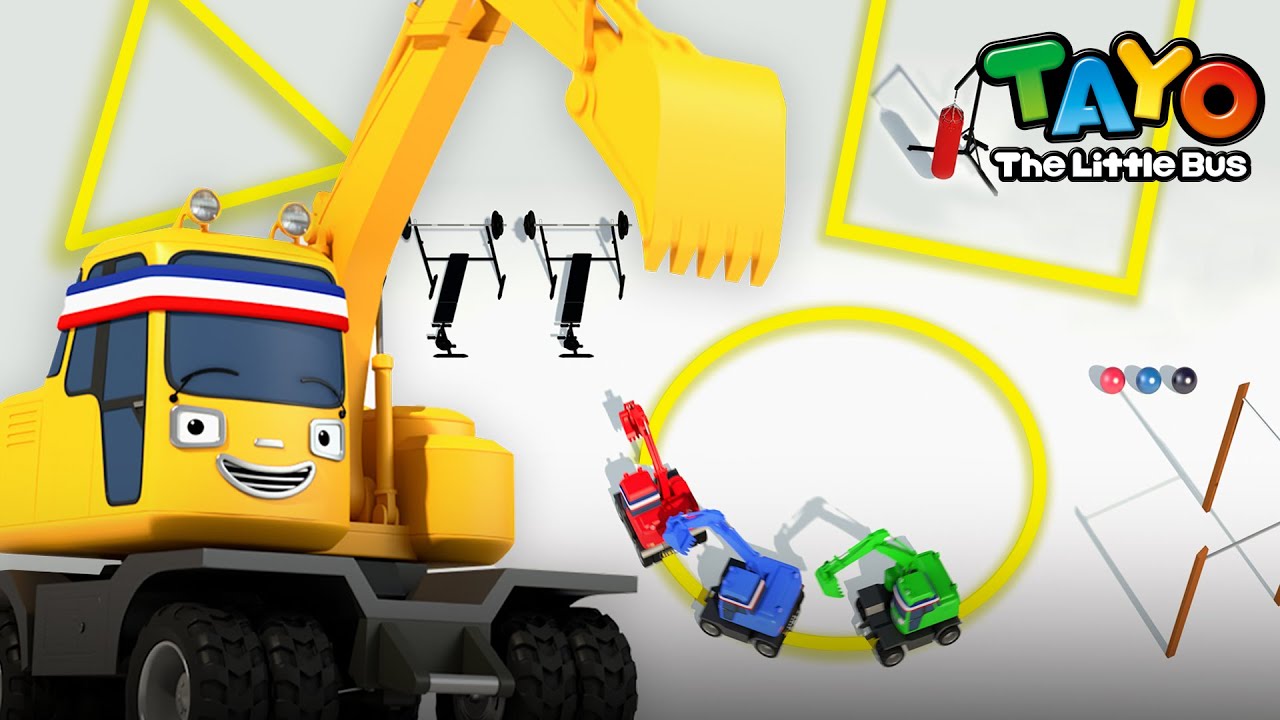 Shapes Song l Learn Shapes with Poco the excavator l Heavy Vehicles ...