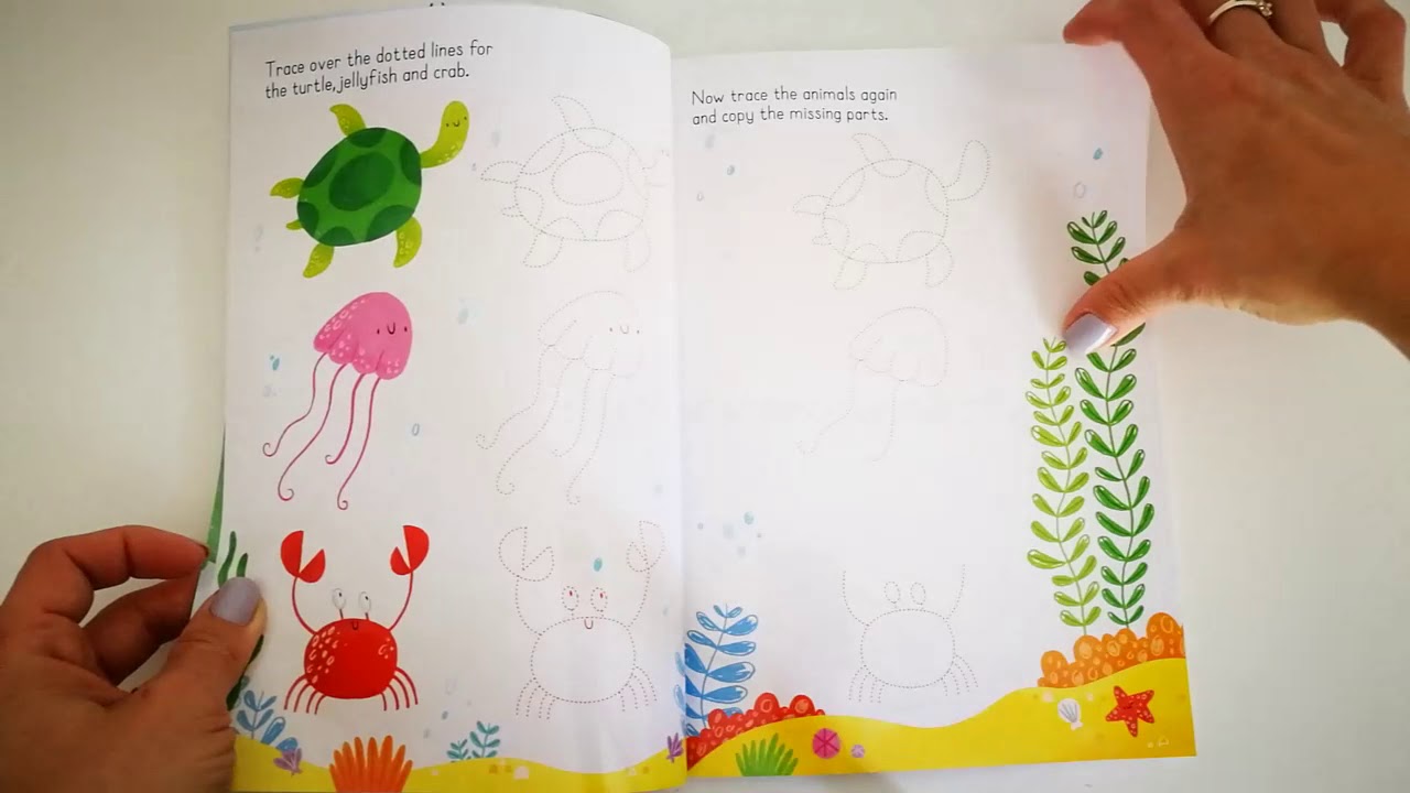 Little wipe-clean animals to copy and trace - Usborne - YouTube
