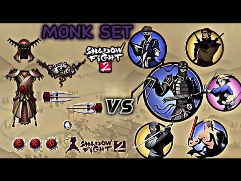 Shadow Fight 2 || Monk set vs Lynx all bodyguards - YouTube