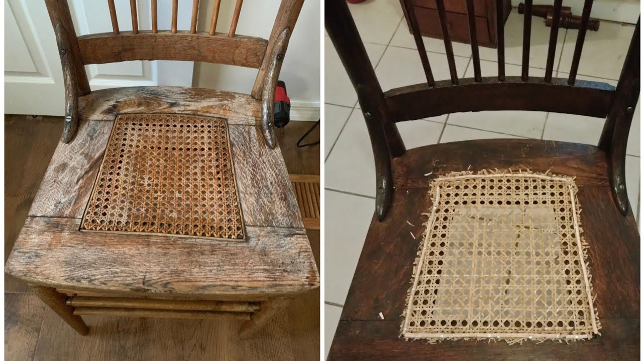 how to restore antique Cane chair *(13) - YouTube
