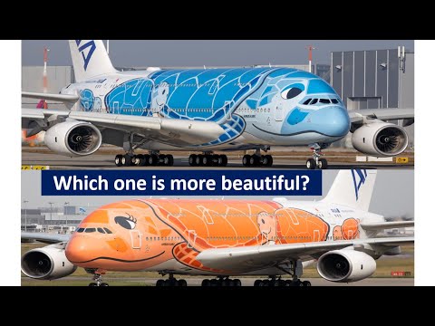 World's most beautiful Airbus A380! | ANA two colorful Airbus A380 ...