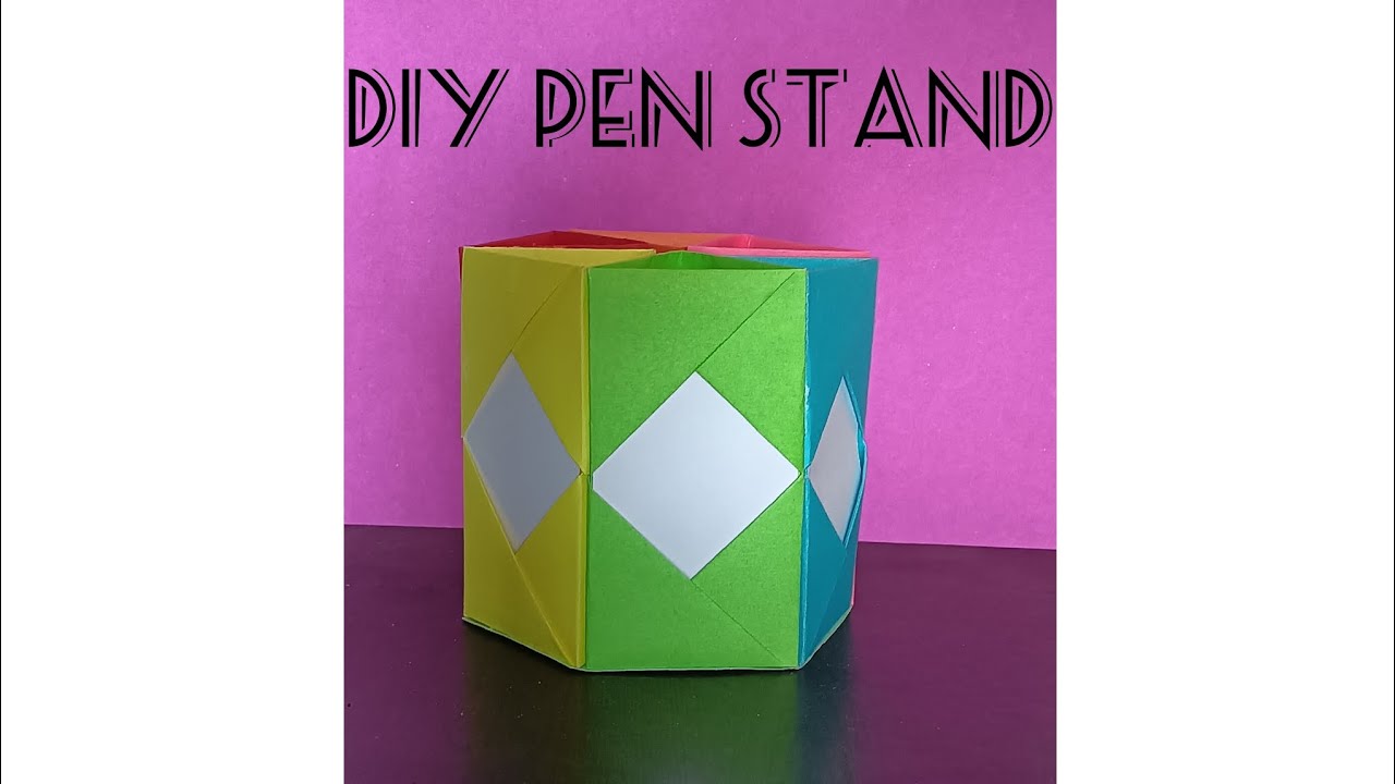 Origami pen holder/ diy pen stand/ diy back to school/ school hacks ...