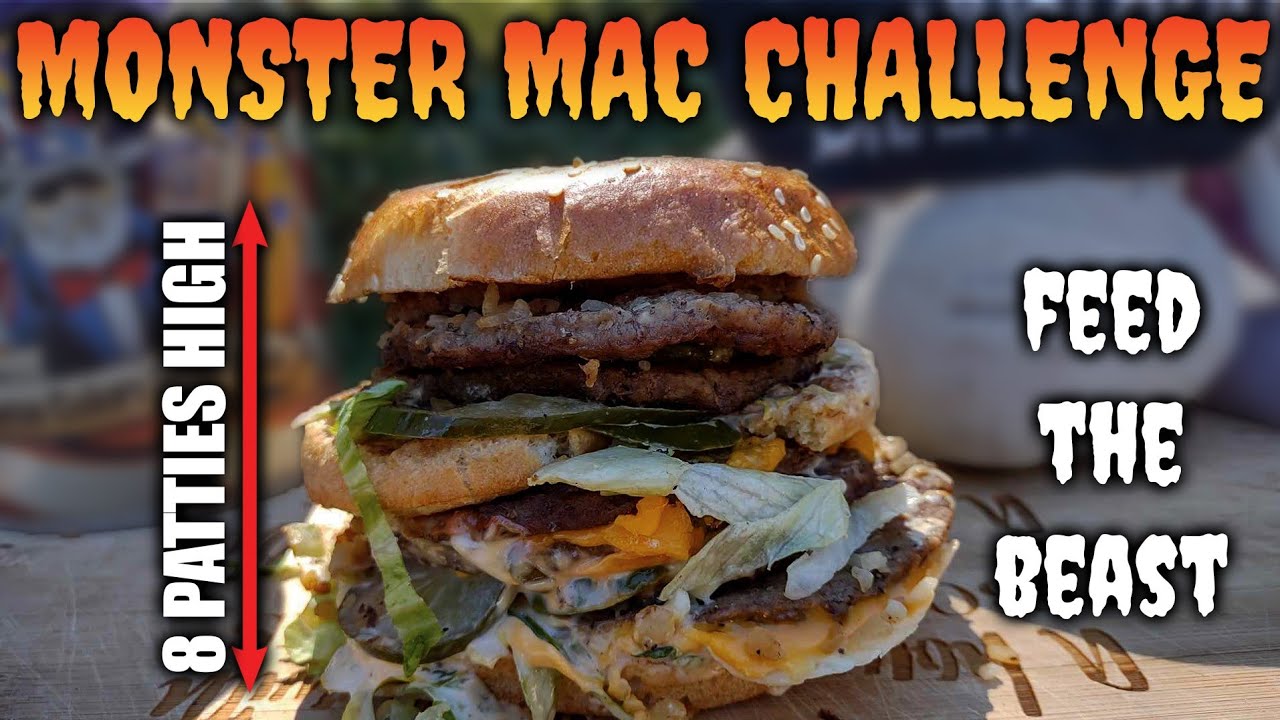 MONSTER Big Mac Speed Eat Challenge! 8 Patties! 1100 Calories! # ...