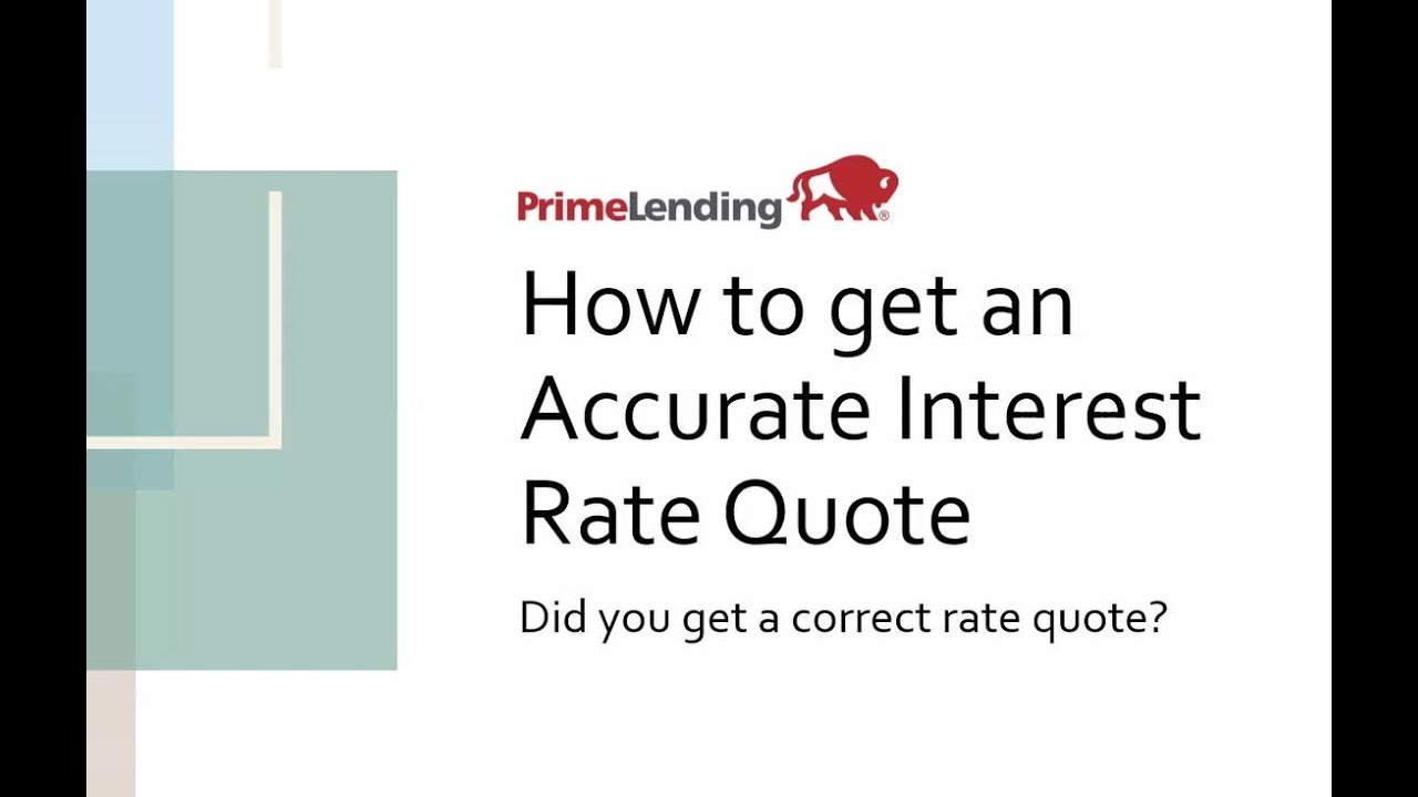 How to Get an Accurate Interest Rate Quote 2-2-2023 - YouTube
