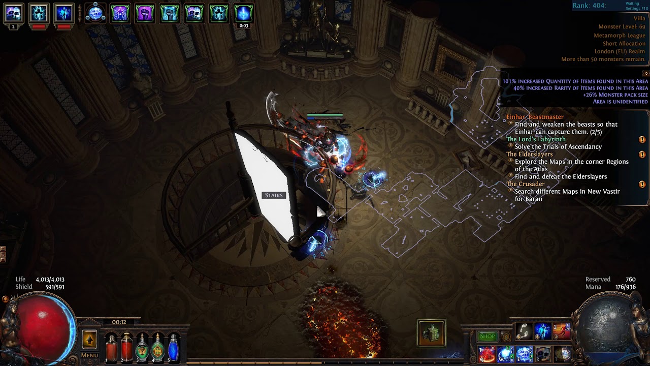 Storm Brand Build Path of Exile Villa T2 Map in 3 9 Metamorph - YouTube