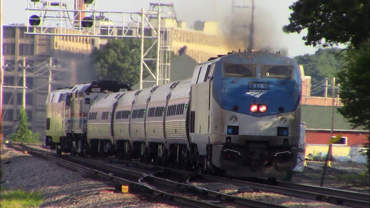 AMTK Downeaster trains with 406 + extra equipment including a ...
