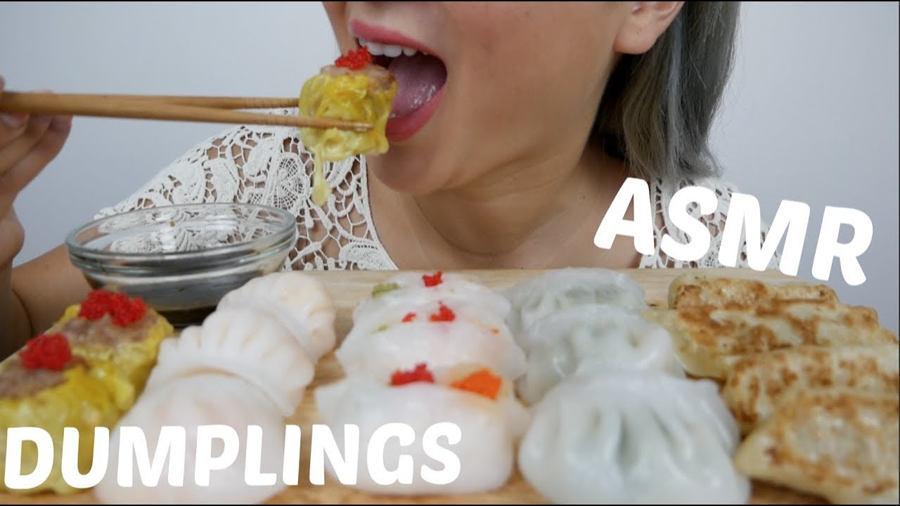 ASMR DUMPLING | Relaxing Sticky Eating Sounds | N.E Let's Eat - YouTube