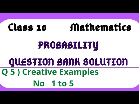 PROBABILITY | Question Bank Solution | class 10 Maths | Creative ...