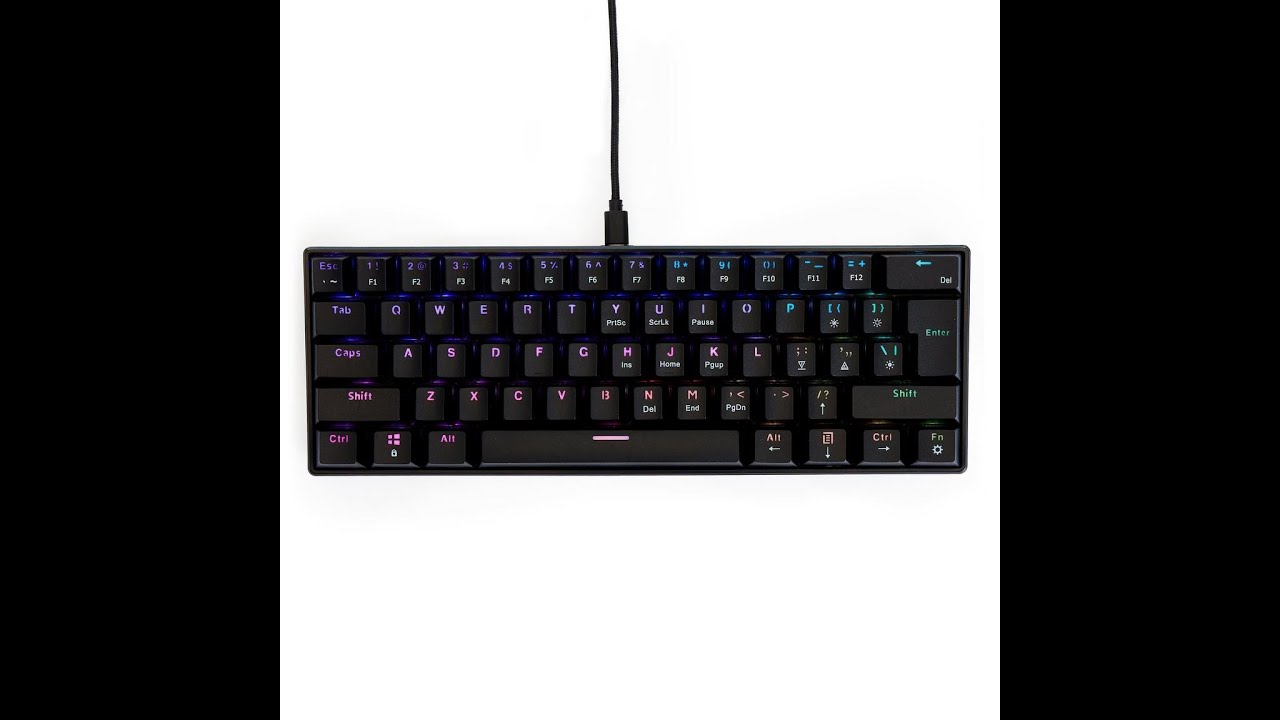 Atrix GameStop keyboard review - no sound - custom keycaps - YouTube