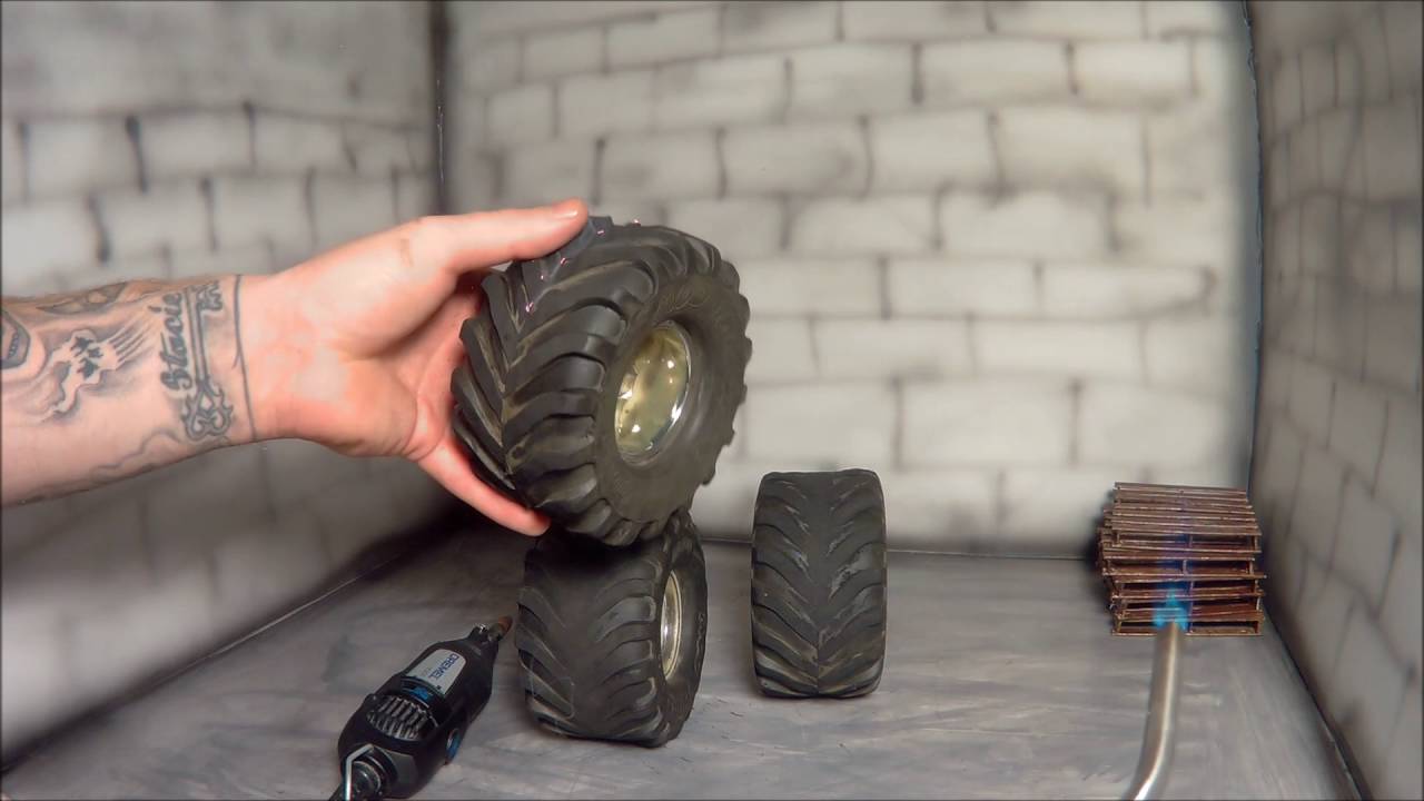 HOW TO SHAVE your monster truck tires at home - YouTube
