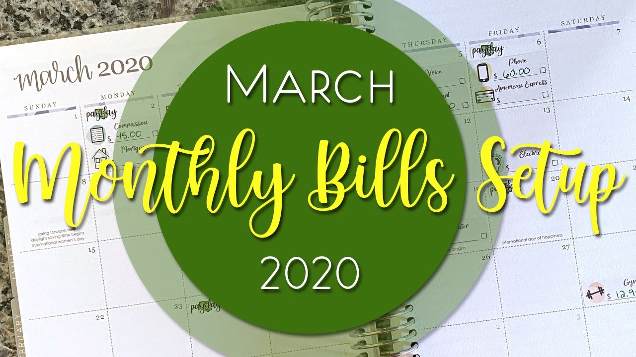 March Monthly Bills Setup :: EC Deluxe Monthly Planner - YouTube
