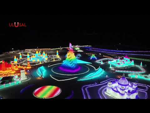 Çin'de 2022 Beijing Kış Olimpiyatları için buz heykelleri tasarlandı