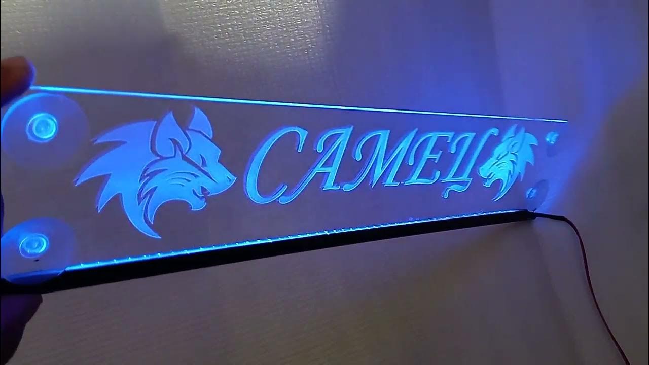 Светящаяся табличка самец с 3D гравировкой 12/24в - YouTube