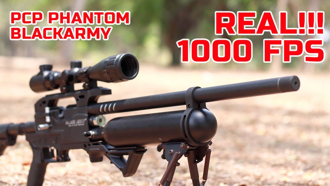 Uji Power Senapan Angin PCP Predator Phantom Black Army 500 CC, Real ...