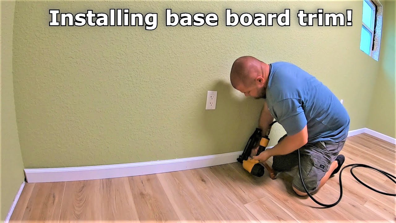 Installing base board trim! #549 - YouTube